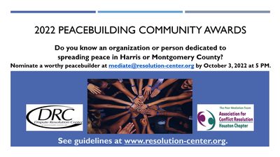 2022 Community Peacebuilding Awards | Woodlands Online