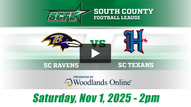 South County Football League (SCFL): Ravens vs Texans - 11/01/25 at 2 ...